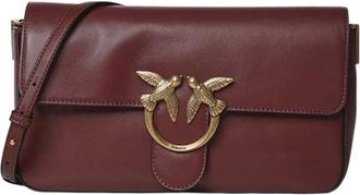 Pinko Pinko - Sac bandouli&egrave;re en cuir - Femme - Sacs - Rouge - Taille: ONE Size