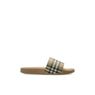 Burberry Homme, Chaussures, Beige, Taille: 42 EU Check Slides