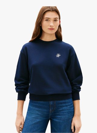 Tommy Hilfiger Sweat droit brod&eacute; en coton m&eacute;lang&eacute;