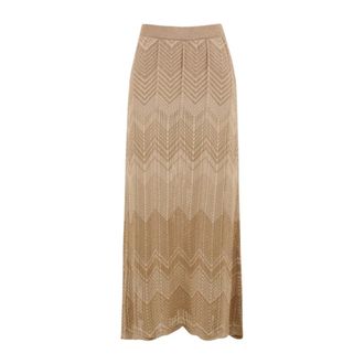 Akep Zig Zag Rock - - Skirts - Damen - Beige - S