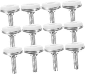 Soimiss 12 Stück Teiliges Möbel Nivellierfüße Weiß Verstellbare Robuste Stellfüße mit Gewindemutter Höhenverstellbar für Stuhl Schrank Tisch und Bücherregal K
