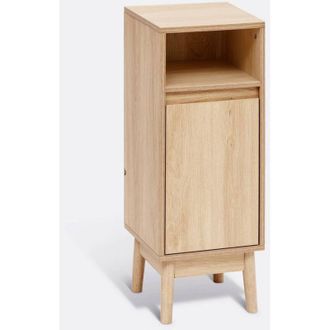 PEGANE Meuble bas SDB, 1 porte coloris effet bois clair - Longueur 30 x largeur 30 x Hauteur 80 cm