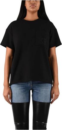 Elisabetta Franchi T-shirt &agrave; zip et &eacute;cusson logo - Femme - Tops - Noir - Taille: 42 FR
