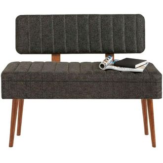 Dmora Bank Dprin, Mehrzweckbank, Gastplatz, Balkonbank mit mehreren Positionen, 90x39h40 cm, Walnuss und Anthrazit - Dmora