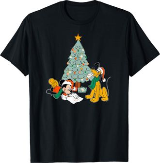 Disney Mickey Mouse and Pluto Christmas Letter to Santa T-Shirt