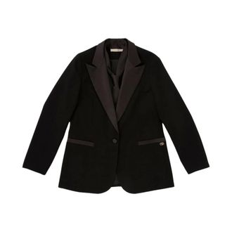 Yes-Zee Veste droite &agrave; simple boutonnage - Femme - Vestes - Noir - Taille: 38 FR