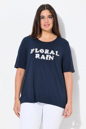 Ulla Popken T-Shirt T-Shirt 3D Floral Rain Classic Rundhals Halbarm