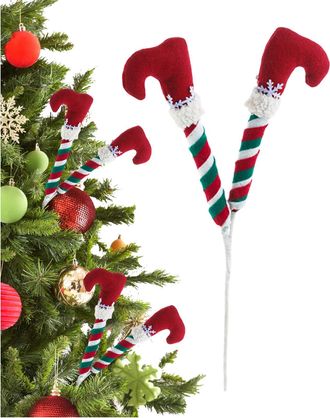 Generic Gef&uuml;llte Beindekoration - 38 x 14 cm gro&szlig;er Weihnachtsbaumschmuck aus Stoff, weihnachtliches Pl&uuml;schtier-Ornament-Set, gem&uuml;tliche, Flauschige Beindekor