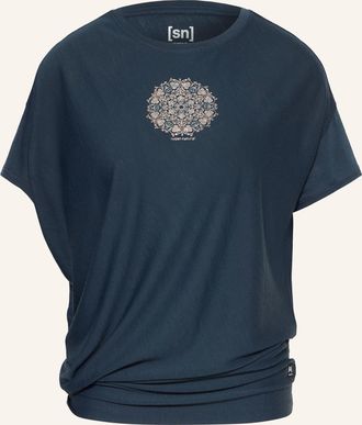super.natural Funktionsshirt Ornamental Loose Mit Merinowolle blau