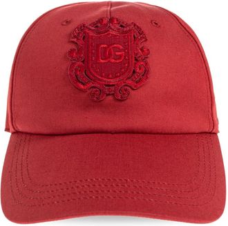 Dolce & Gabbana Homme, Accessoires, Rouge, Taille: 58 CM Casquette de baseball en gabardine