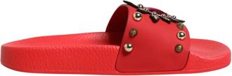 Dolce & Gabbana Femme, Chaussures, Rouge, Taille: 35 EU Sacred Heart Slides