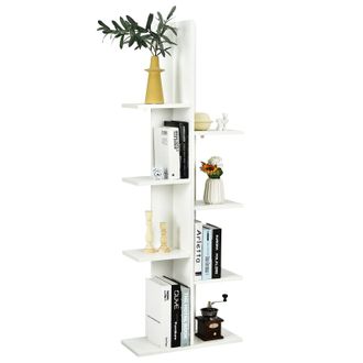 Giantex B&uuml;cherregal, schmales Standregal mit 8 Ebenen, 50 x 20 x 141 cm Regal f&uuml;r Deko, Pflanzen, B&uuml;cher & CDs, freistehendes Dekoregal f&uuml;r Wohnzimmer, Arbeit