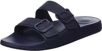 FitFlop Homme Iqushion-Glissière réglable à Deux Barres Sandale Glissante, Bleu Marine, 41 EU