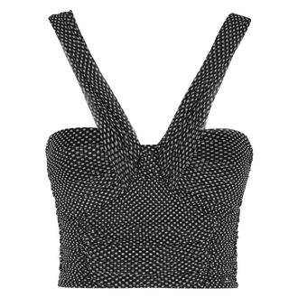 Elisabetta Franchi Schwarzes Off-Shoulder Crop Top mit Polka Dots - - Tops - Damen - Schwarzk - M
