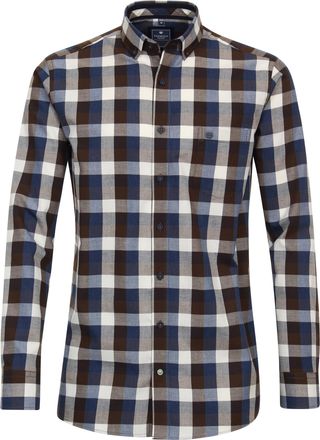 Redmond Freizeithemd kariert Comfort Fit Braun XXL