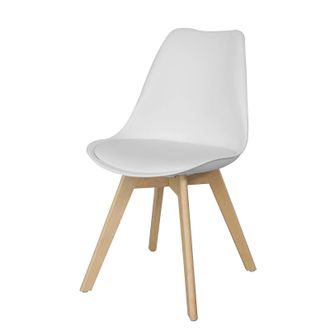 SoBuy FST58-W Esszimmerstuhl K&uuml;chenstuhl Wohnzimmerstuhl Schreibtischstuhl mit R&uuml;cklehne Polsterstuhl Wei&szlig; BHT ca.: 48x82x53cm