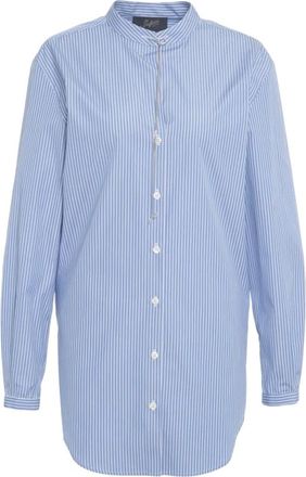 Seafarer Femme, Blouses et Chemises, Bleu, Taille: 36 FR Chemise à Rayures Col Mandarin Bleue