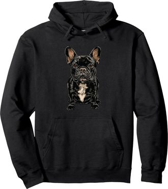 Whyitsme Design Schwarze franz&ouml;sische Bulldogge Illustration Pullover Hoodie