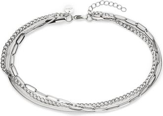 s.Oliver Bracelet - Elegantes Armband aus poliertem Edelstahl - silber - Panzerkette verstellbar bis 21 cm - wasserfest & hautfreundlich