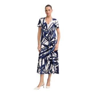 Joseph Ribkoff Femme, Robes, Multicolore, Taille: 42 FR Robe trap&egrave;ze &agrave; imprim&eacute; abstrait