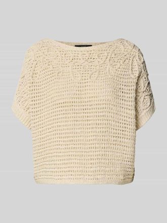Oui Strickpullover mit U-Boot-Ausschnitt und 1/2-Arm
