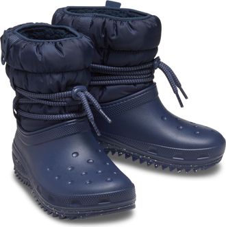 Crocs Damen Classic Neo Puff Luxe Boot W Schneestiefel, Blau (Navy), 36-37 EU