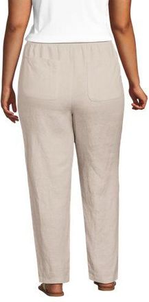 Lands End Relaxte Leinen-Schlupfhose, Damen, Größe:50 plus, Weiß, Leinen, by Lands End