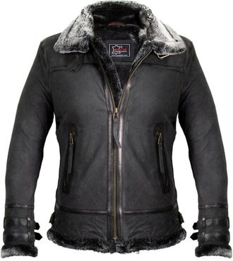 MDM Lederjacke Damen Fell Lederjacke Mit einem Fell Gef&uuml;ttert