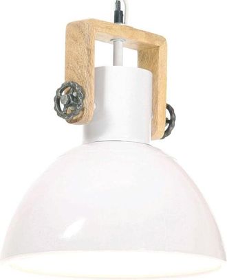 vidaXL Lampe suspendue industrielle 25 w Blanc Rond 30 cm E27 Vidaxl