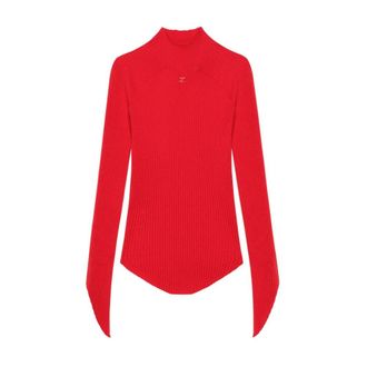 Courr&egrave;ges Stilvolle Sweaters Kollektion - - Knitwear - Damen - Rot - S