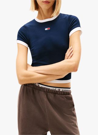 Tommy Hilfiger T-shirt c&ocirc;tel&eacute; en coton m&eacute;lang&eacute;