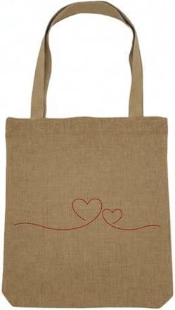 Fabulous Sac Shopping Tote Bag Aspect Lin - Coeur Line Art Minimaliste Mignon Simple Amour - Sac de Courses Toile Epaisse 360g Beige Naturel Cabas Port&eacute; Epaule