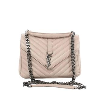Saint Laurent Pre-owned Sac Bandouli&egrave;re College Monogramme Petit Mod&egrave;le - Femme - Pre-owned - Beige - Taille: ONE Size