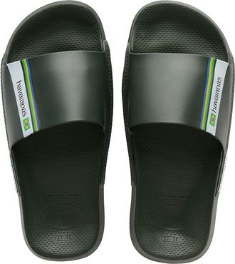 Havaianas Mens Brasil Slides Pool Shoes, olivgrün, 4.5/5 UK Wide