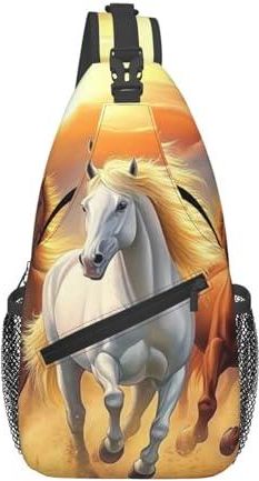 Generic Seven Sac &agrave; dos &agrave; bandouli&egrave;re color&eacute; pour homme Motif chevaux porte-bonheur