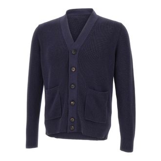 FILIPPO DE LAURENTIIS Homme, Pulls, Bleu, Taille: L Cotton Cardigan