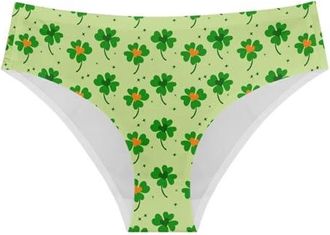 Hugs Idea Culotte sans couture à imprimé animal mignon pour femmes, Feuille de trèfle de la Saint-Patrick, XL