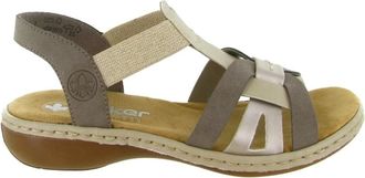 Rieker Femme, Chaussures, Beige, Taille: 36 EU Sandale &agrave; bride &eacute;lastique