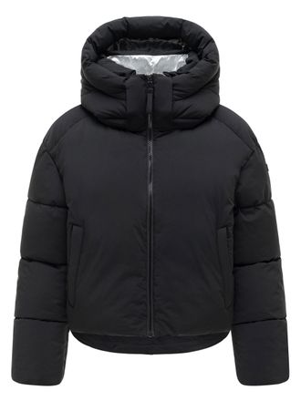 Marikoo Zilvaa kurze Pufferjacke mit abnehmbarer Kapuze - Schwarz