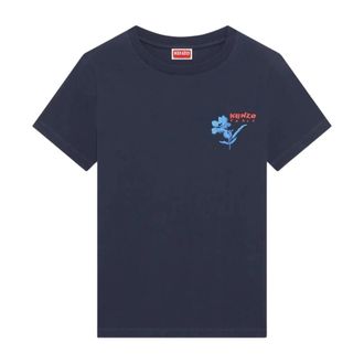 Kenzo Drawn Flowers T-Shirt - - Tops - Damen - Blau - S