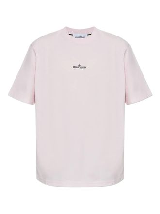 Stone Island T-Shirt mit Logo-Print - Rosa