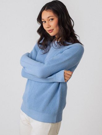 Honest Basics Rundhalspullover Damen aus schwerem Strick mit OCS und GRS zertifizierter Bio-Baumwolle