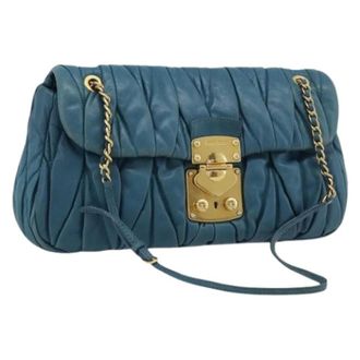 Miu Miu Sac bandouli&egrave;re Pre-owned - Femme - Pre-owned - Bleu - Taille: ONE Size