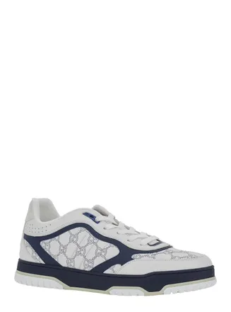 Gucci Mens Low Top Sneakers Re-Web White Leather Calf Trainers