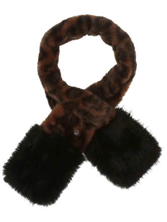 Loevenich Weicher Schal | Kunstfell mit Leoparden-Muster | OneSize | Damen & Herren | Stylischer Winterbegleiter Black