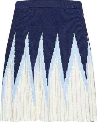 Silvian Heach Femme, Jupes, Bleu, Taille: 36 FR Gonna corta motivo grafico e lavorazione strutturata