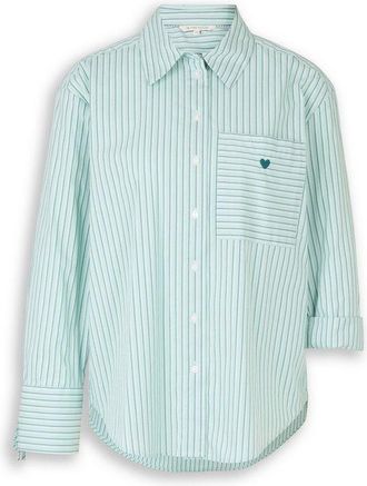 Tom Tailor Langarmbluse Blusen & Shirts Oversize Hemdbluse mit Herz-Stickerei