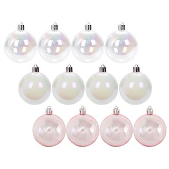 Hemobllo 12 St&uuml;ck Kunststoff Weihnachtskugel 8cm Bunte Kugelanh&auml;nger Leichte H&auml;ngende Deko f&uuml;r Weihnachtsbaum Party und Festtagsdekoration