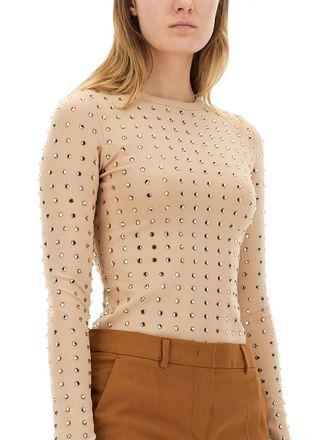 Sportmax Crystal-Embellished Blouse - Beige
