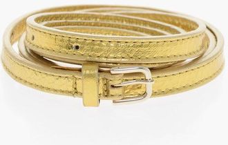 Dries Van Noten Textured Leather Slim Fit Belt 10mm size 80